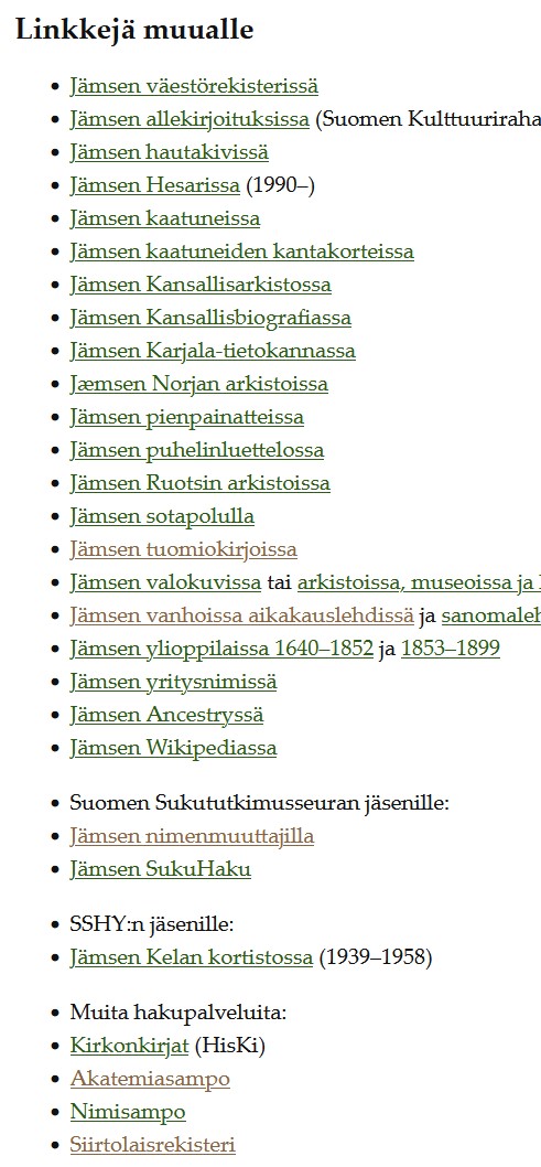 Jämsén-sukunimi | Jämsén-sukuseura